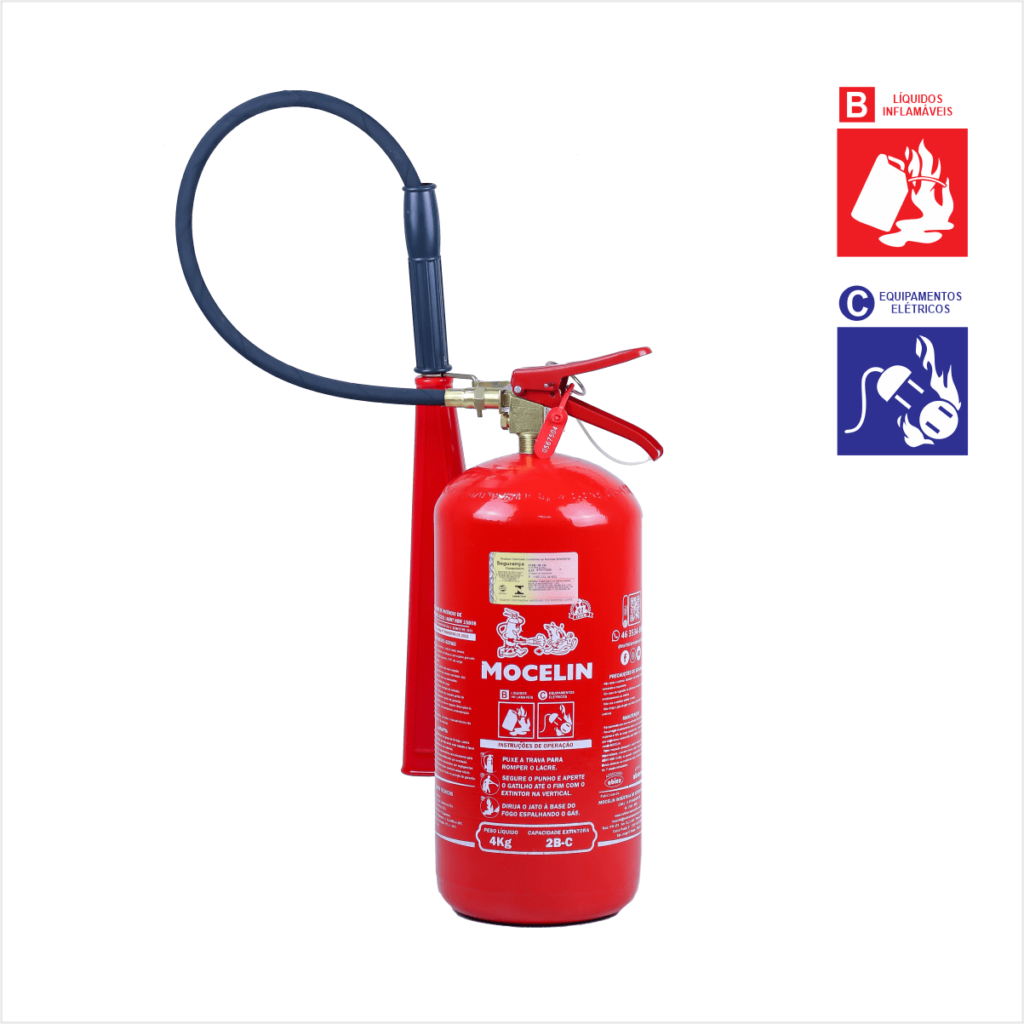 Extintor Gás Carbônico Co2 - 4 kg - Fontal Extintores
